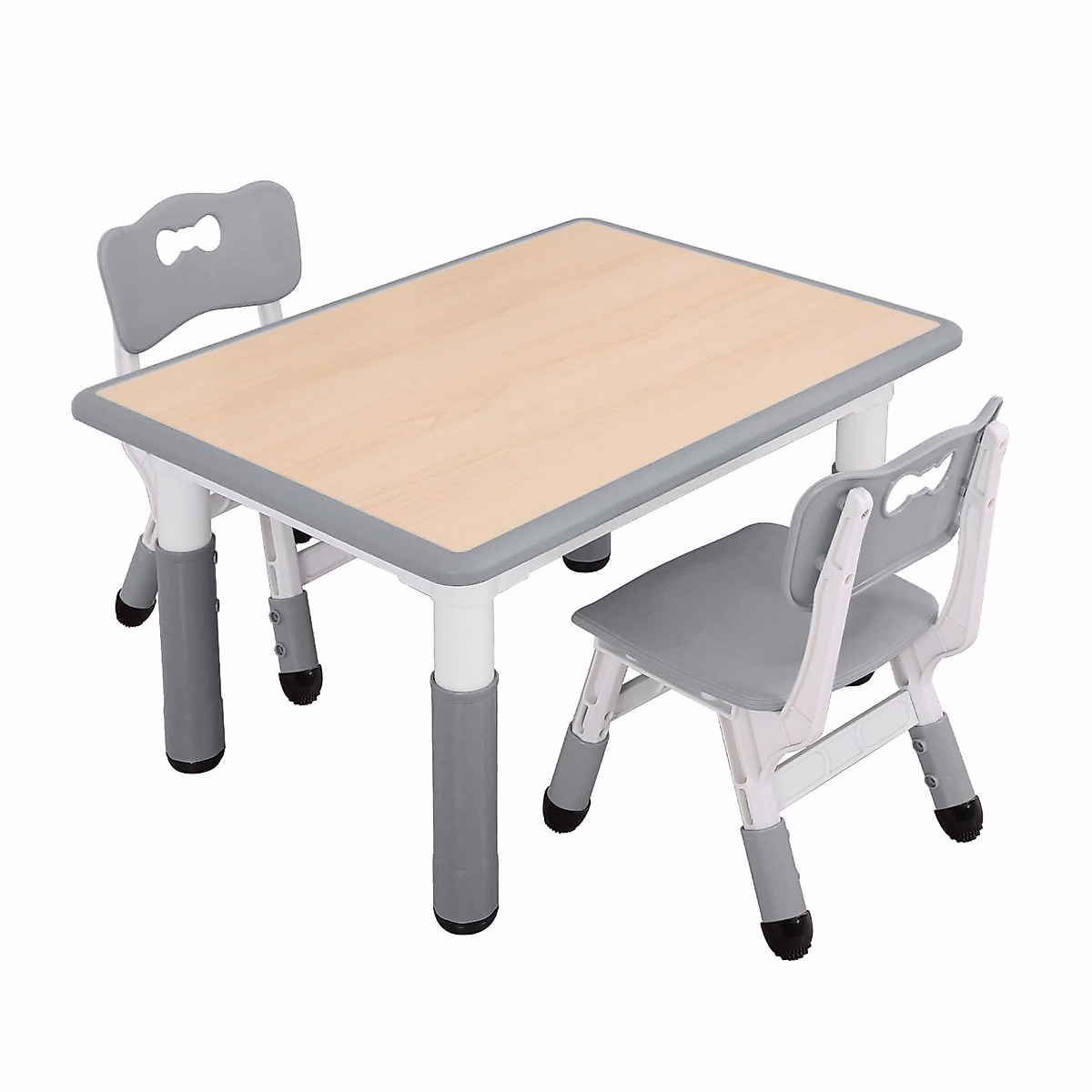 UNICOO Kids Table and Chairs Set, Height Adjustable Toddler Table and Chairs Set, Easy to Wipe Arts & Crafts Table, Suitable for Ages 2-10, Childrens Table and Chair Set (BY-60-MGY)