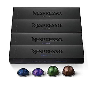 Nespresso Capsules VertuoLine, Dark Roast Coffee & Espresso, 40 Count Coffee & Capsules VertuoLine, Double Espresso Scuro, Dark Roast Espresso Coffee, 30 Count Coffee Pods, Brews 2.7oz