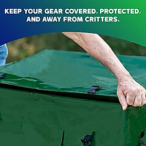 YardStash Outdoor Storage (Waterproof) - Heavy Duty, Portable, All Weather Tarpaulin Deck Box - Protects from Rain, Wind, Sun & Snow - Perfect for the Boat, Yard, Patio, or Camping – M Green