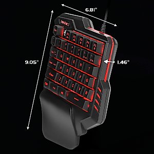 ENHANCE Gaming Keypad One Handed Gaming Keyboard Mini Keyboard - 7 Color LED Backlit, Programmable Keys, Ergonomic Wrist Pad and Braided USB Cable - Small Gaming Keyboard Great for FPS Games