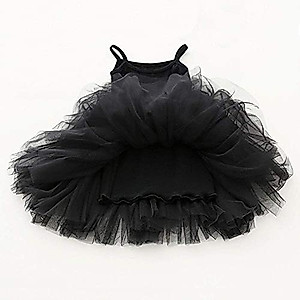 SOBOWO Toddler Black Dress Baby Girls Tulle Sleeveless Infant Tutu Princess Party Photoshoot Dresses 12M-5T (4-5T, Black)
