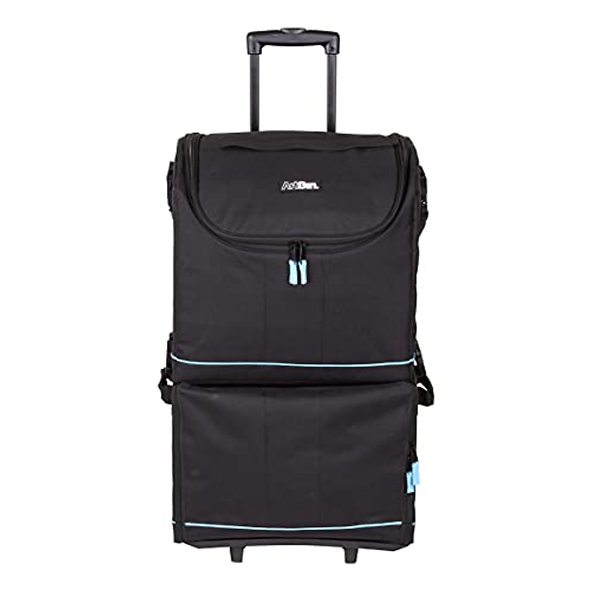 ArtBin 6922SP Tote Express Rolling Portable Art Craft & Sewing Storage Organizer Bag with Wheels-Fits Sewing Machine, 0, Black/Aqua