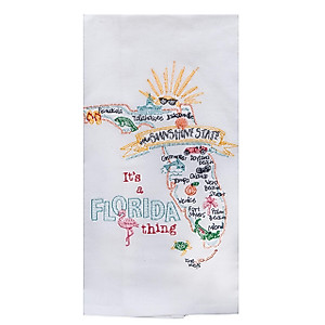 2 Piece Kay Dee Home State of Florida Embroidered Kitchen Towel Bundle