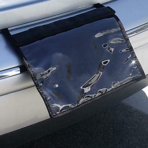 Universal Rear Test Drive Demo Car Dealer License Plate Tag Bag Bumper Vinyl Mount Mounting Adapter Holder Bracket with Hanging Straps, Stitched for Vehicle Auto Car Truck Van SUV Trailer