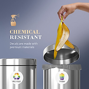 VBAP CORP Recycle Trash Bin Sticker - (Pack of 4) 3" Round Logo Sign Decal Labels Self-Adhesive Vinyl Laminated. Waterproof Indoor and Outdoor (Rainbow)…