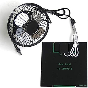 Solar Panel Fan, 5W USB Powered Mini Portable Outdoor Cooling Fan Free Energy for Home Chicken House RV Car Gazebo Ventilation System