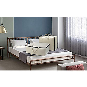 AMJ Set of 2, Storage Bags with 3-Side Zip Open & Handles, House Move or Winter Garment Storage in Wardrobe, Beige