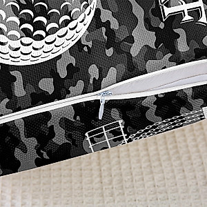 Golf Themed Throw Pillow Covers 18x18 Inch Set of 2 Black Gray Camo Modern Simple Style Cushion Covers for Kids Teens Adults Extreme Sports Competition Style Cushion Cases for Couch Party Office