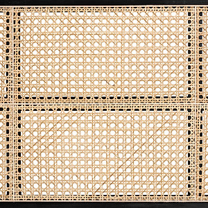 bali & pari Lainer Natural Rattan Headboard, Queen, Black