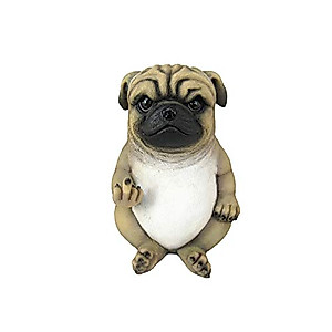 Pug Life Cheeky Middle Finger-Flipping Pug Dog Hand Painted ResinStatue - Adorable 6.75-Inch Decorative Figurine for Your Home, Office, and Garden Display