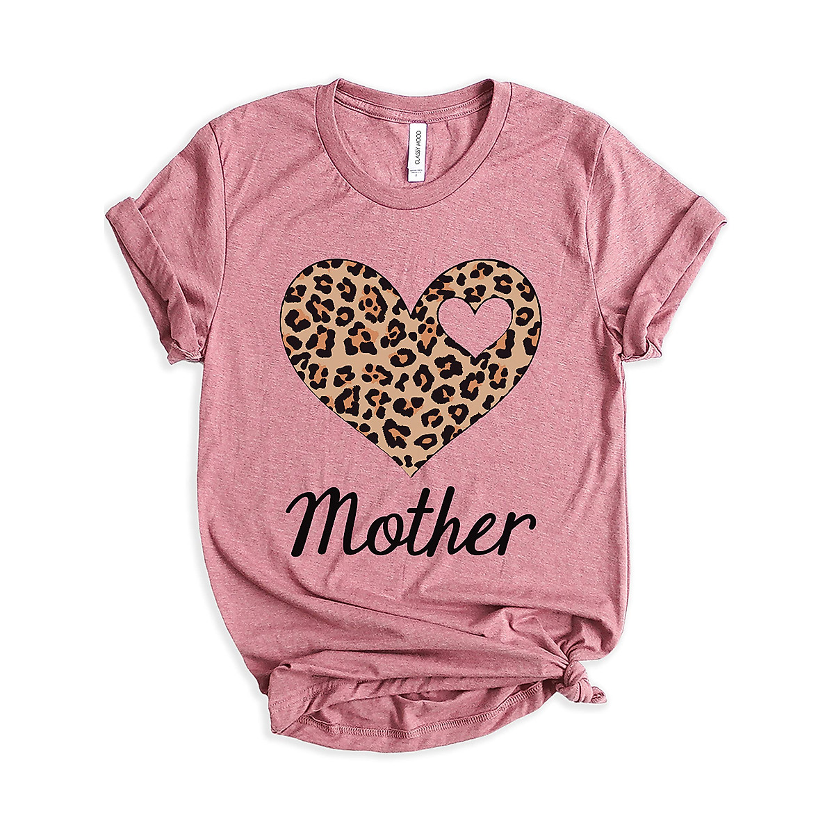 Teeny Fox Leopard Heart Mother Daughter Matching Outfits Mom and Me Cute Family Shirts