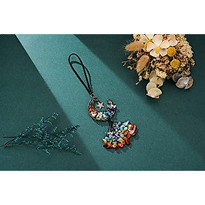 CrystalTears Chakra Stones Healing Crystal Moon Hanging Ornament Handmade 7Chakra Tree of life Wall Ornament Feng Shui Crystal Window Car Ornament for Meditation Home Office Christmas Decor Gift