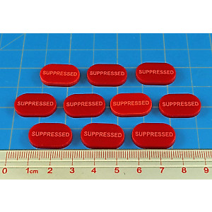 LITKO Suppressed Command Token Set | Gaming Aid Pieces | Compatible with Flames of War, Bolt Action, Axis & Allies | WH40K | Napoleonic | Ancients | 10 Pack (Red)
