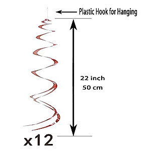 Rose Gold Bachelorette Party Hanging Decorations - Wedding Party Foil Swirls Tissue Paper Pom Poms Flowers Bridal Shower Party Garlands Baby Shower Birthday Party Decorations, 20Ct