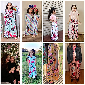 storeofbaby Girls Print Dress Horse Butterfly Long Sleeve Starry Holiday Maxi Dresses