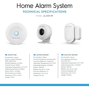 Amcrest Home Security System, DIY Smart Home Alarm System for Home with No Monthly Fees, Remote Arm/Disarm & Phone App Alerts, 4 Pieces-Kit (PIR Motion Sensor, Door Window Sensor, Alarm Hub)