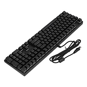 070 Keyboard Gaming Keyboard Portable USB Keyboard 108 Keys Multiple RGB Backlit Mechanical Computer Component Computer Keyboard (Black Shaft)