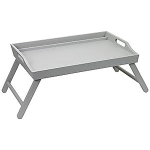 ROSSIE HOME Wood Bed Tray, Lap Desk with Phone Holder - Fits up to 17.3 Inch Laptops and Most Tablets - Calming Gray - Style No. 78105