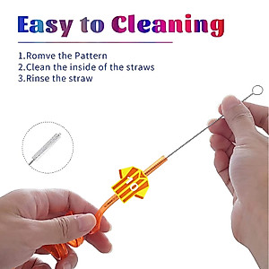 24PCS Soccer Straws, Soccer Party Favors Decorations Supplies with 2PCS Cleaning Brushes Reusable Soccer Football Plastic Straws as Birthday Party Supplies Decorations Sports Party Favors Decorations