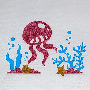 Ebsem Marine & Sea Life Hand Dish Towel 2 Pieces Set Premium Quality Turkish Towels Super Soft, Plush and Highly Absorbent Hammam Gym Nautical Yacht Boat Design (White, Jellyfish)