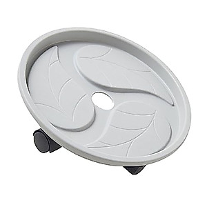 MERRYHAPY Flower Pot Tray Plastic Flower Pot L Brackets Heavy Duty Swivel Caster Wheels Movable Plant Pot Rolling Planter Caddy Flower Pot Caddy Pallet Pot Flowerpot Tray Plant Stands Grey