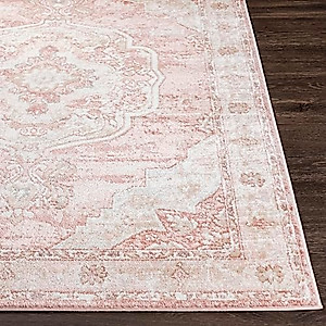 Mark&Day Area Rugs, 8x10 Bethlehem Traditional White Area Rug, Pink Beige Carpet for Living Room, Bedroom or Kitchen (7'9" x 9'6")