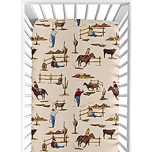 Fitted Crib Sheet for Wild West Cowboy Bedding Sets by Sweet Jojo Designs