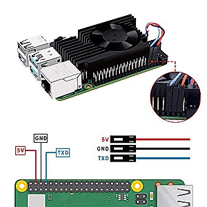 GeeekPi Aluminum Heatsink with PWM Controllable Fan for Raspberry Pi 4, Pi 4 Armor Lite Heatsink with PWM Speed Control Fan for Raspberry Pi 4 Model B