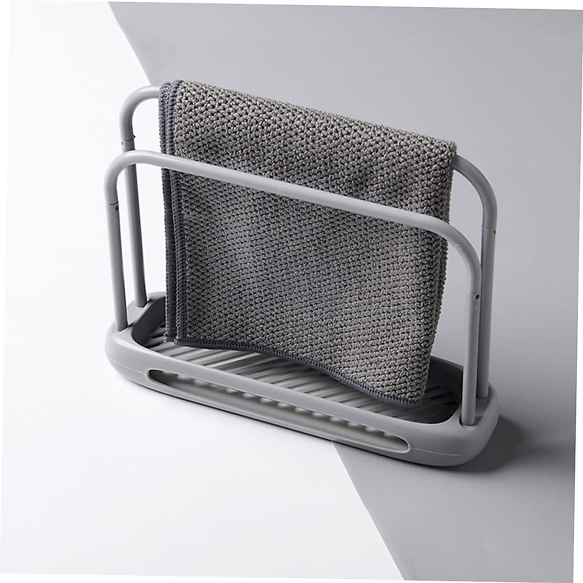 SHOWERORO Kitchen Gadget Countertop Organizer Towel Shelf Towels Rack Detachable Towel Rack Grey Towel Rack Towel Holder Countertop Towel Stand Towel Standing Rack Absorb Water Storage Rack