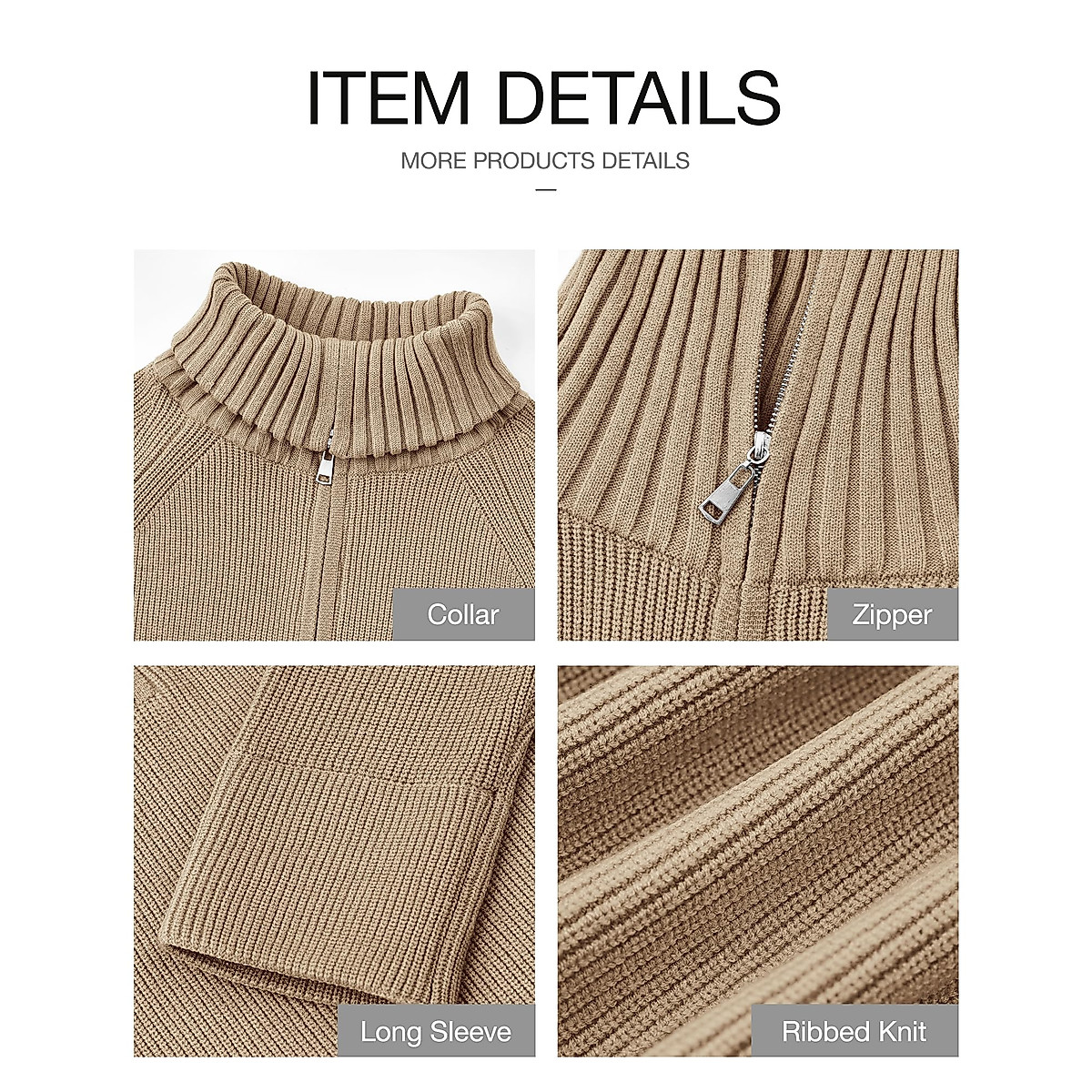 BTFBM Women's Long Sleeve V-Neck Pullover Sweater Casual Fall Winter Collar Ribbed Knit Loose Slouchy Jumper Sweaters(Solid Light Khaki, Large)