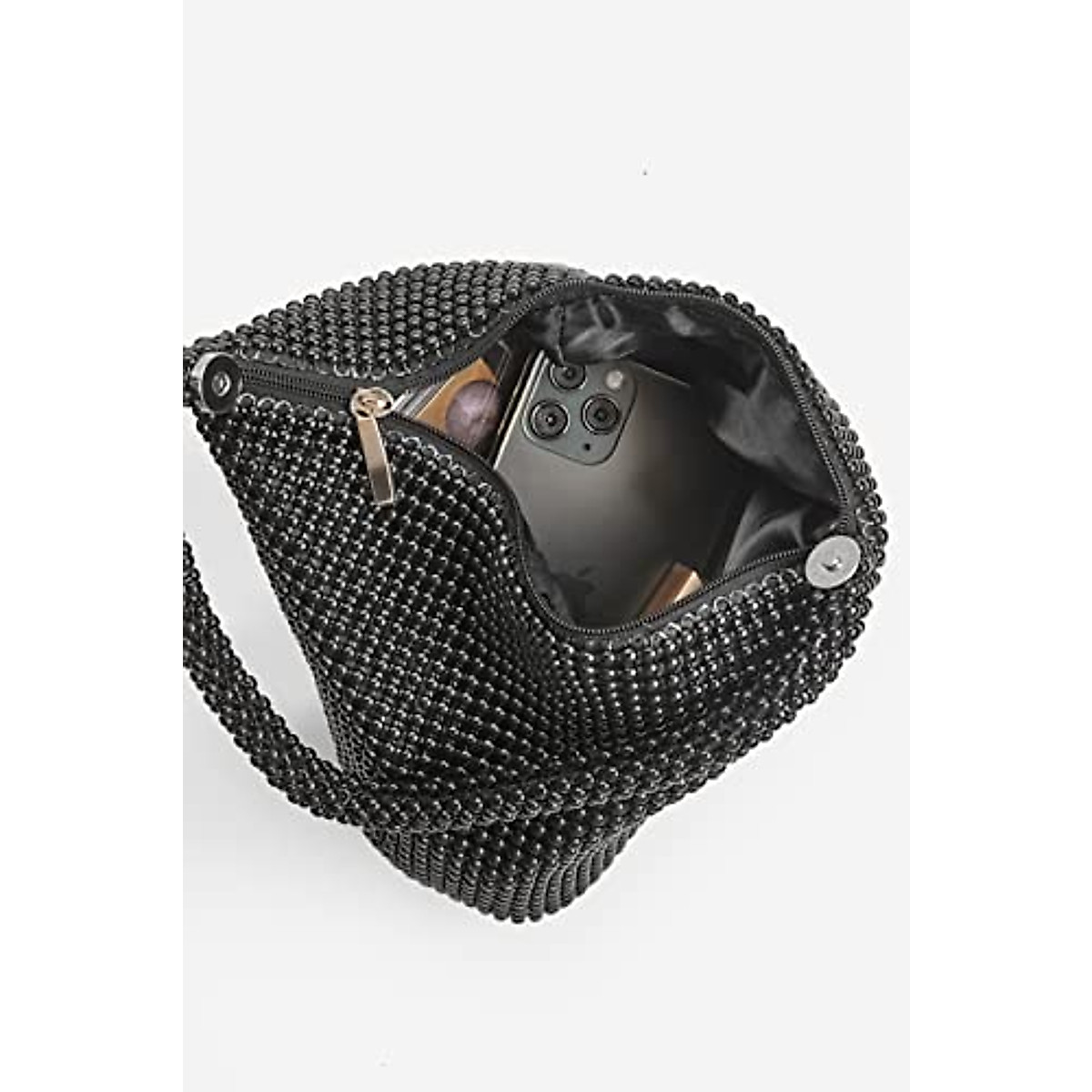 BABEYOND Women's Rhinestone Clutch Evening Bags Sparkly Glitter Triangle Purse for 1920s Party Prom Wedding