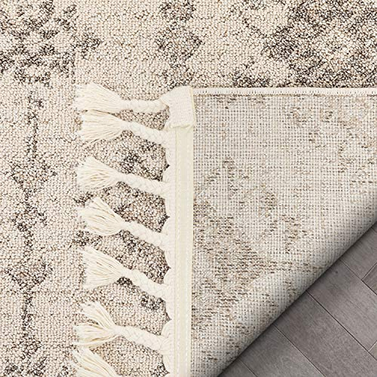 Well Woven Loop-De-Loop Concetta Moroccan Trellis Beige Kilim-Style 3'11" x 5'10" Area Rug