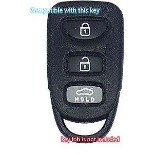 Silicone Smart Remote Key fob Cover case Compatible with Hyundai Accent Elantra Genesis Sonata Kia Forte Optima Rondo Sorento Spectra.Part Number：OSLOKA-310T 95430-2G201 (Black+Rose red)