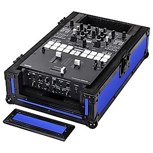 ODYSSEY FR10MIXBKBLUXD Universal 10" Format Extra Deep Black On Blue DJ Mixer Case