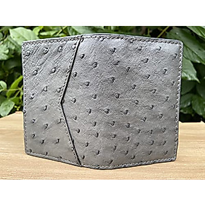Doubleside Grey Body Ostrich leather skin Credit Cardholder, leather credit cardcase, leather creditcard cover