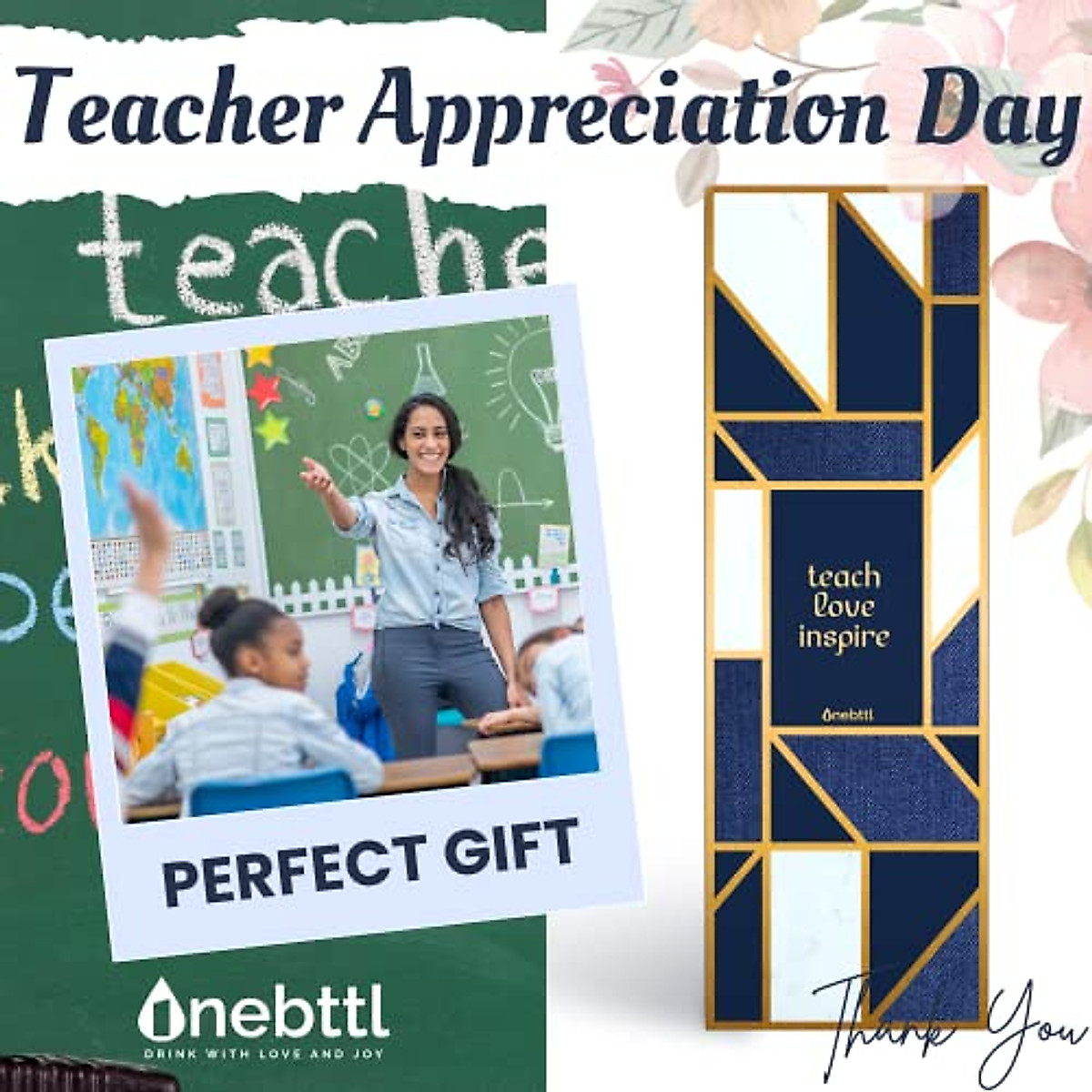Onebttl Teacher Appreciation Gifts for Women Men, Teacher Appreciation Day Gift Stainless Steel Cup for Male Female from Parent, Students - Owl