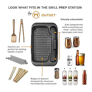 Outset 76204 Grill Prep Station With Lid, 15" x 10" x 2.6"