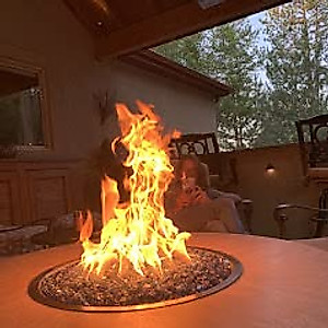 EasyFirePits Stainless Steel Lifetime Warranted Gas Fireplace Log Lighter Replacement Burner Round Center-FED Ring Log Lighter