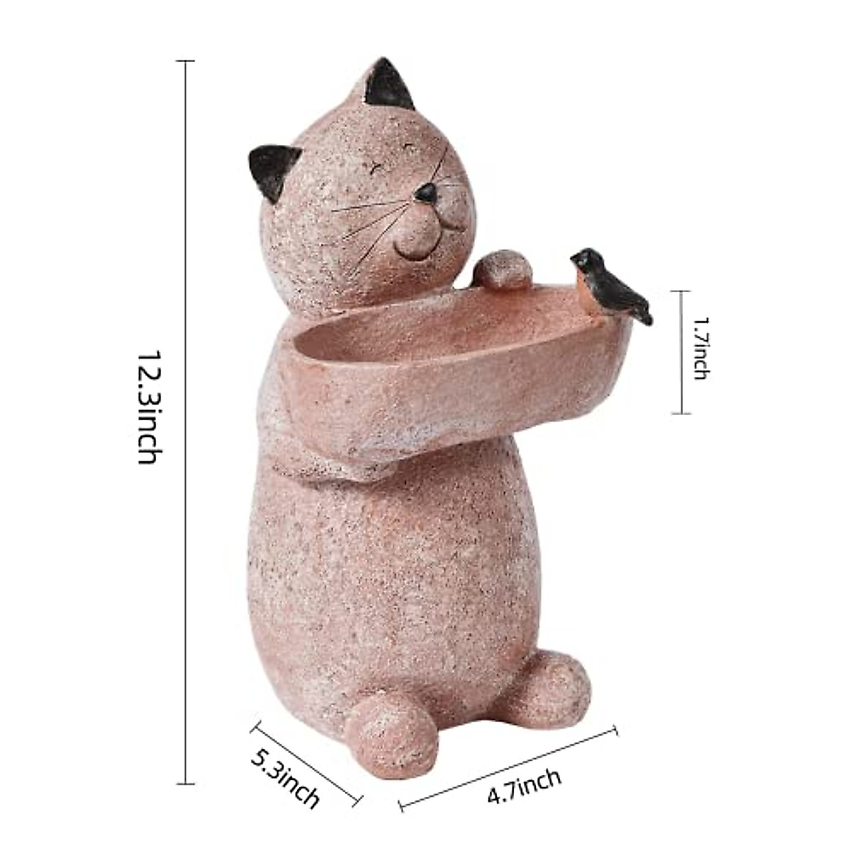 Cat Garden Statue Outdoor Decor, Cat Sculptures Figurine Decorations Gardening Lawn Ornament Décor Gifts for Women 12.3" in Height