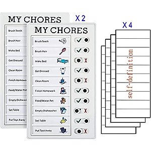 2 Pieces Chore Chart for Kids,Portable Chore Chart Memo Plastic Board - 4.7x7.9 Inch Detachable Message Board,Daily to Do List,RV Checklist