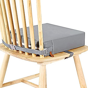 Toddler Booster Seat for Dining Table,Non-Slip Bottom Booster Seat for Table, Child/Kids/Baby Booster Seat for Dining Table with 2 Adjustable Strap Buckle,Portable Travel Booster Seat for Chair(Grey)
