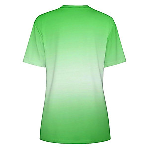 CGGMVCG St Patricks Day Shirt Women Women's Cute Shirt Shirt Top Short Sleeve Casual Print T Shirt Green Shirts for Women, V, L