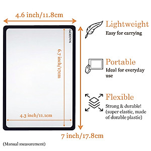 MAGDEPO Page Magnifying Sheet 3X Lightweight Optical Plastic Fresnel Lens with 3X Card Magnifiers, for Reading Small Prints, Map, Book, Magazine, etc.