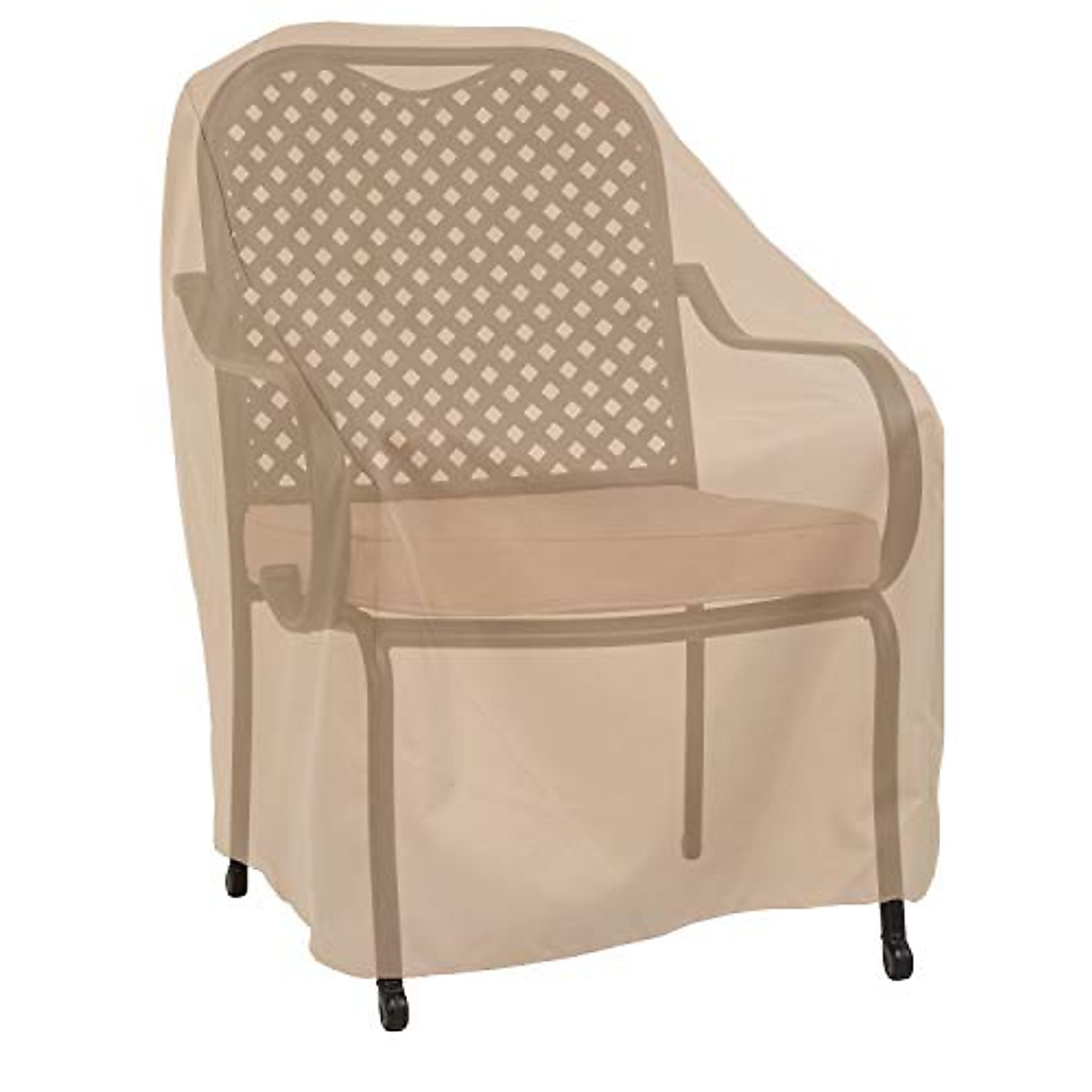 Modern Leisure Basics Patio Chair Cover - Weather-Resistant Fabric - Furniture Protection Perfect for Patio, Deck, and Porch - 27" L x 34" W x 31" H - Khaki