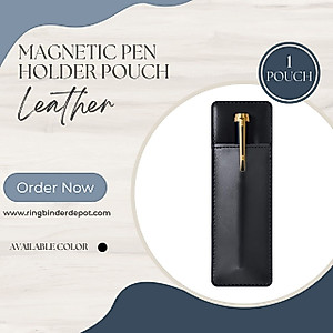 Performore Magnetic Pen Holder Pouch (Leather) for Refrigerator OR Metal Surface 1 Pouch