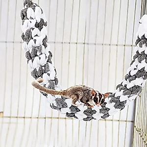ULTECHNOVO Sugar Glider Climbing Rope Cage Bird Rope Parrot Rope Perch Bird Swing Bird Climbing Pet Swing Chinchilla Hamster Accessory Rat Ladder Bridge Parrot Swings Toy Cotton Rope The Bird