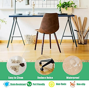 Large Hard Floor Chair Mats, Clear Vinyl Plastic Floor Runner/Protector Mat for Kitchen Office Entrance, Waterproof/Non Slip/Heavy Duty, 28 36 40 48 56 63 71 80 87 95 103 111 120 Long (Size : 70cmX12