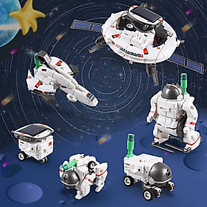 Solar Robot Kit for Kids Age 8-12, STEM Building Toys,6-in-1 Build Your Own Robot with Solar Panel & Battery Power, Science Educational Christmas Birthday Idea Gifts for Boy Age 8 9 10 11 12