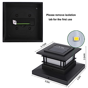 Dynaming 4 Pack Solar Flame Post Lights Outdoor, Solar Powered Fence Post Cap Lights, High Brightness Flickering Flame SMD LED Lighting Decor for Garden Deck Patio, 4x4, 5x5 or 6x6 Vinyl/Wooden Posts