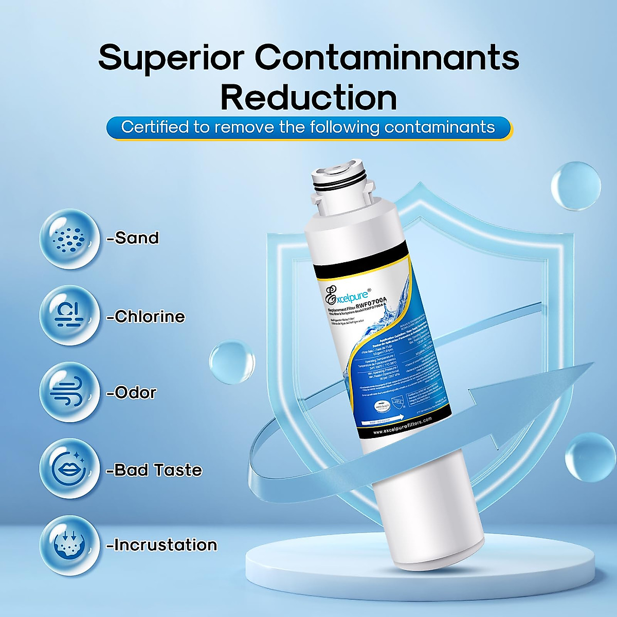 EXCELPURE DA29-00020B Replacement for Samsung HAF-CIN, RF28HMEDBSR,DA97-08006A, RF28HFEDBSR, RF28JBEDBSG, RF261BEAESR, RF4287HARS, RF263BEAESR, RF23HCEDBSR, RF28HFEDTSR,Refrigerator Water Filter,4PACK